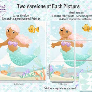 Pin the Tail on the Mermaid Printable Party Game Pin the Tail Little ...