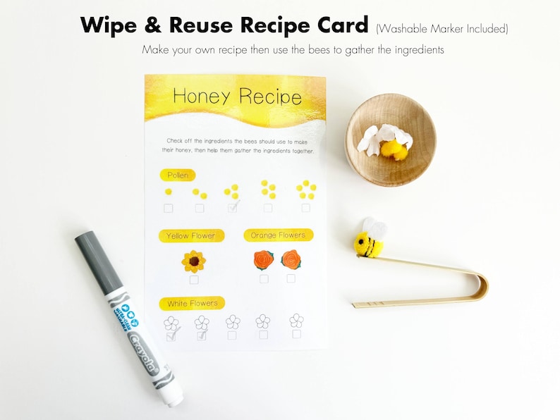 Honey Bee Sensory Bin Accessories With Extended Play Cards and ...