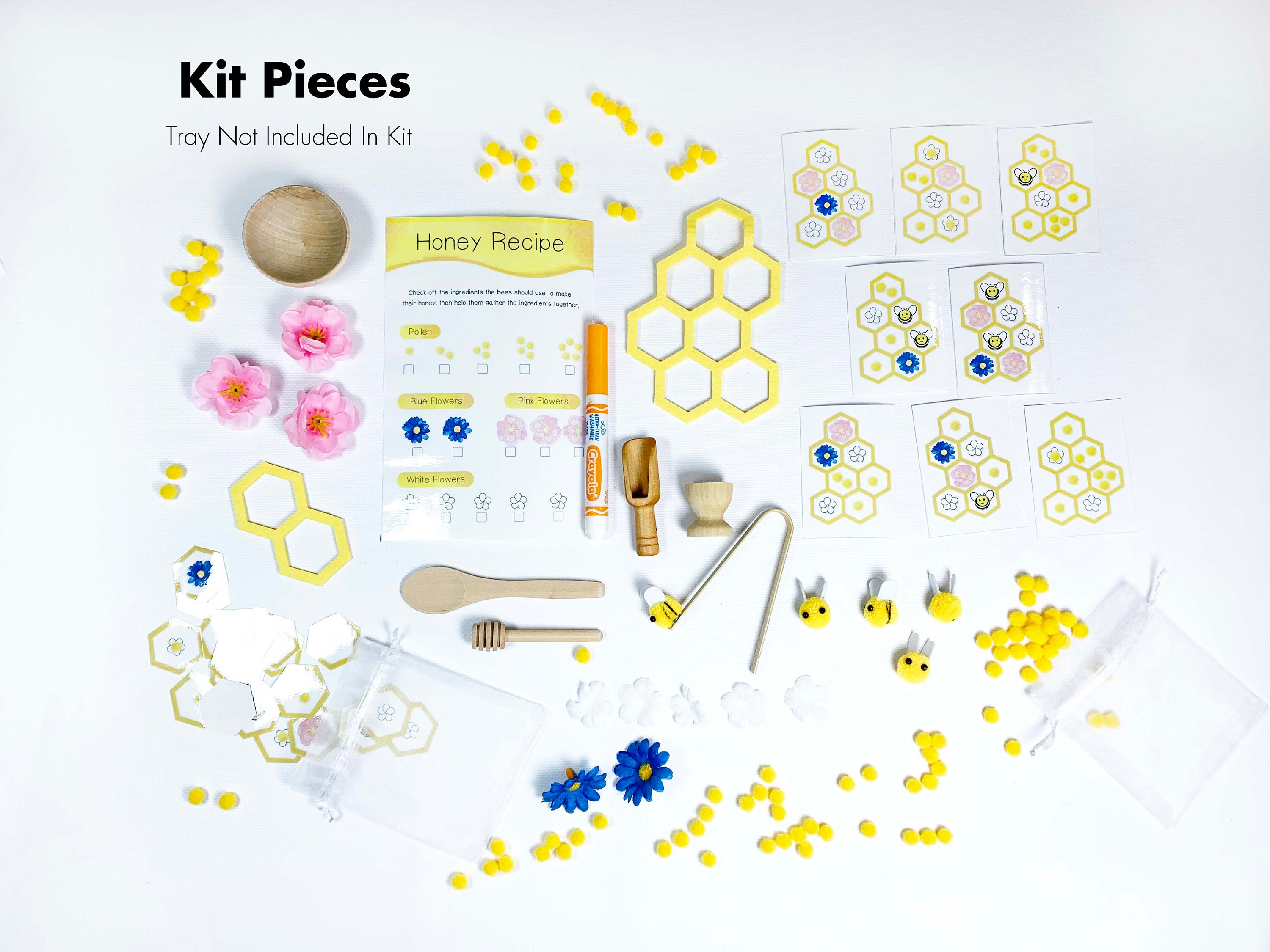 Honey Bee Sensory Bin Accessories With Extended Play Cards and ...