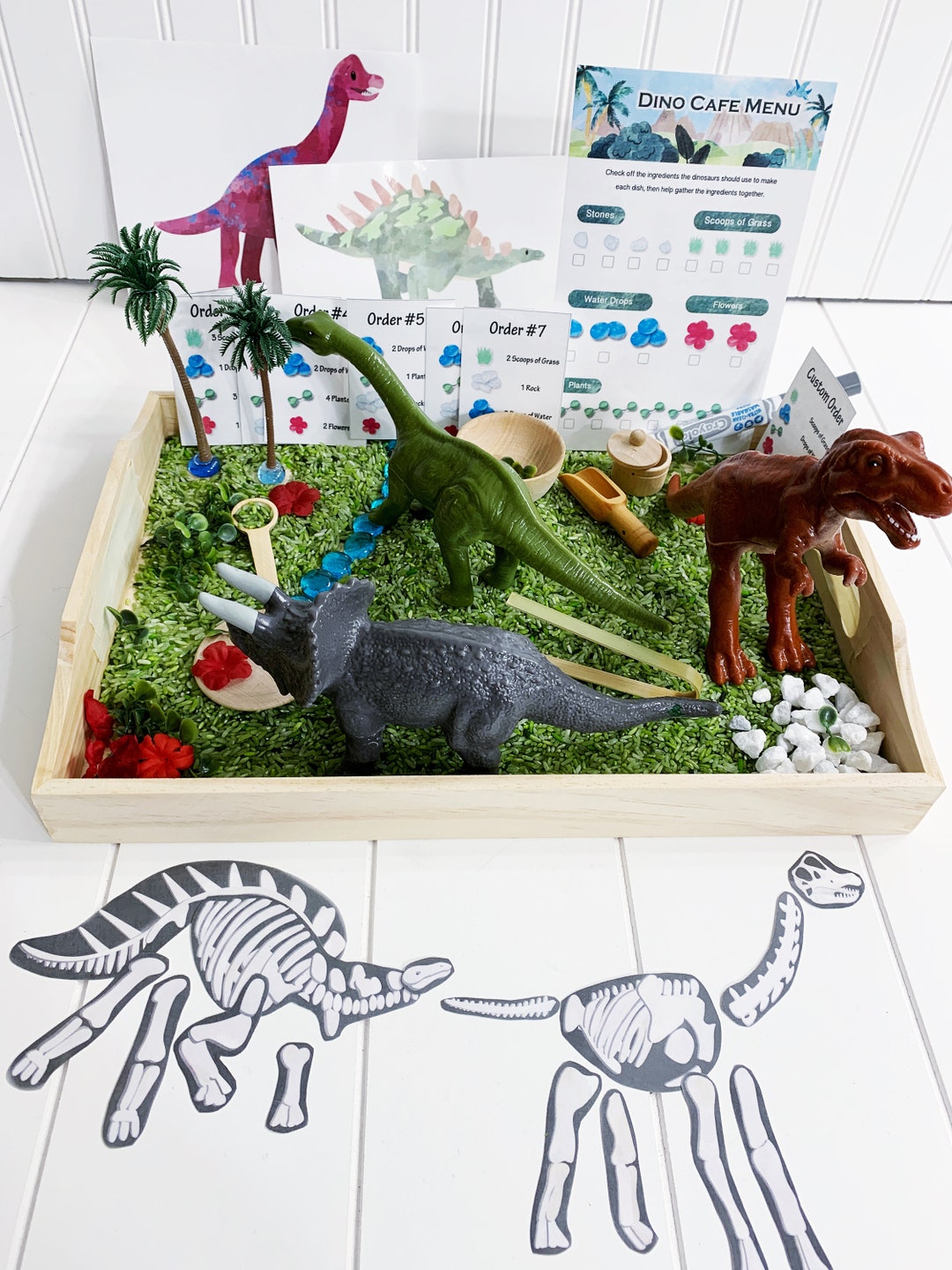 Dinosaur Sensory Bin Kit Dino Cafe Extended Open Play Accessories W ...