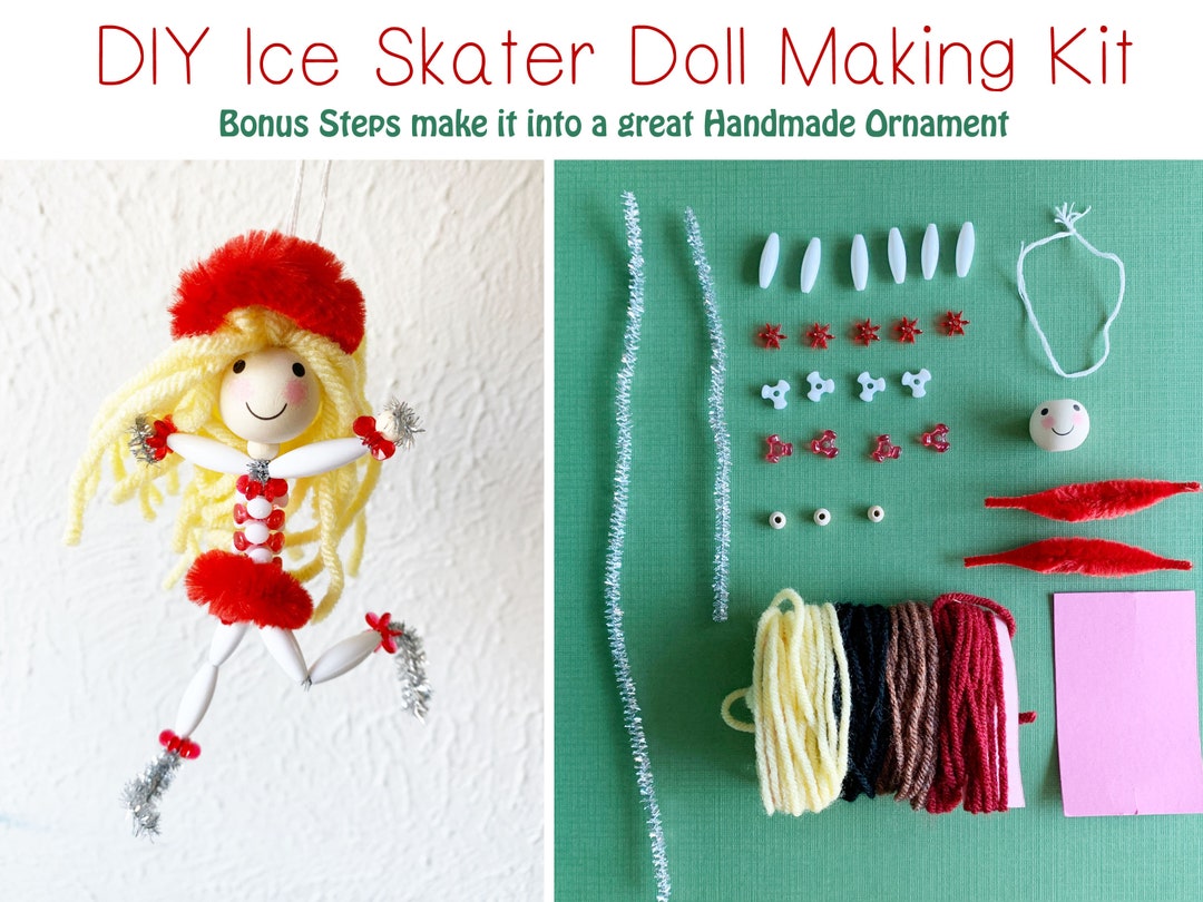 DIY Craft Kit Christmas Ice Skater - Make a Custom Ice Skater Ornament ...