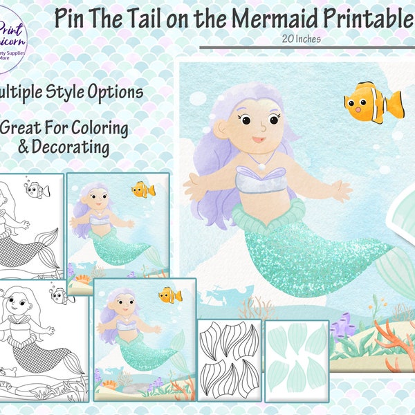 Pin the Tail on the Mermaid - Etsy Canada