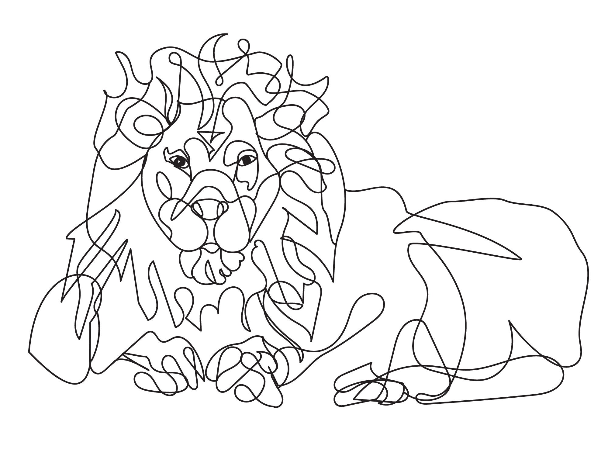 Animal Line Art Print - Etsy