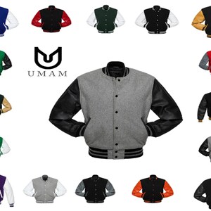 Unisex Varsity Jacket Baseball Letterman Jackets Wool Body - Etsy
