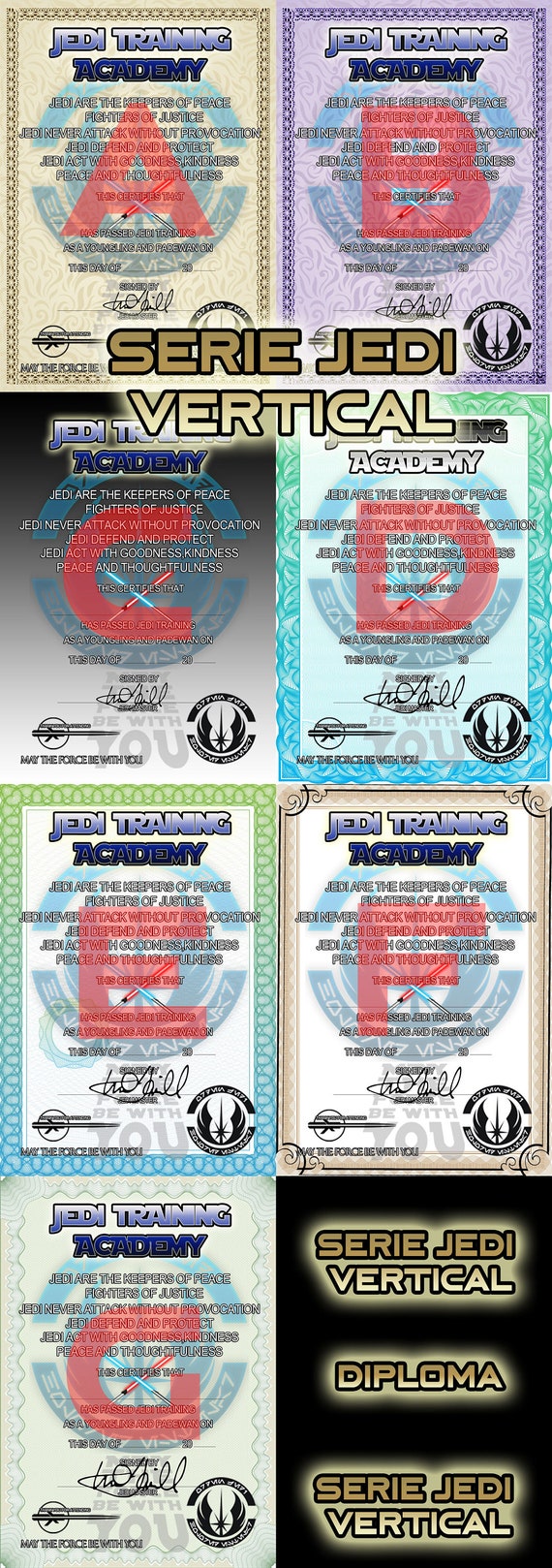 DIPLOMA JEDI ACADEMY Star Wars Vertical Personalizable. - Etsy