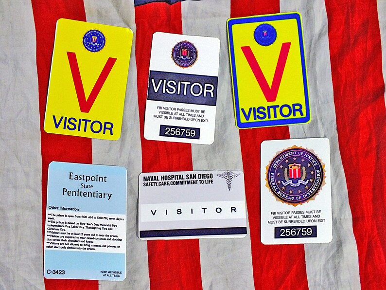 Batch 1 of FBI Pass VISITOR for X-files Cosplay. - Etsy