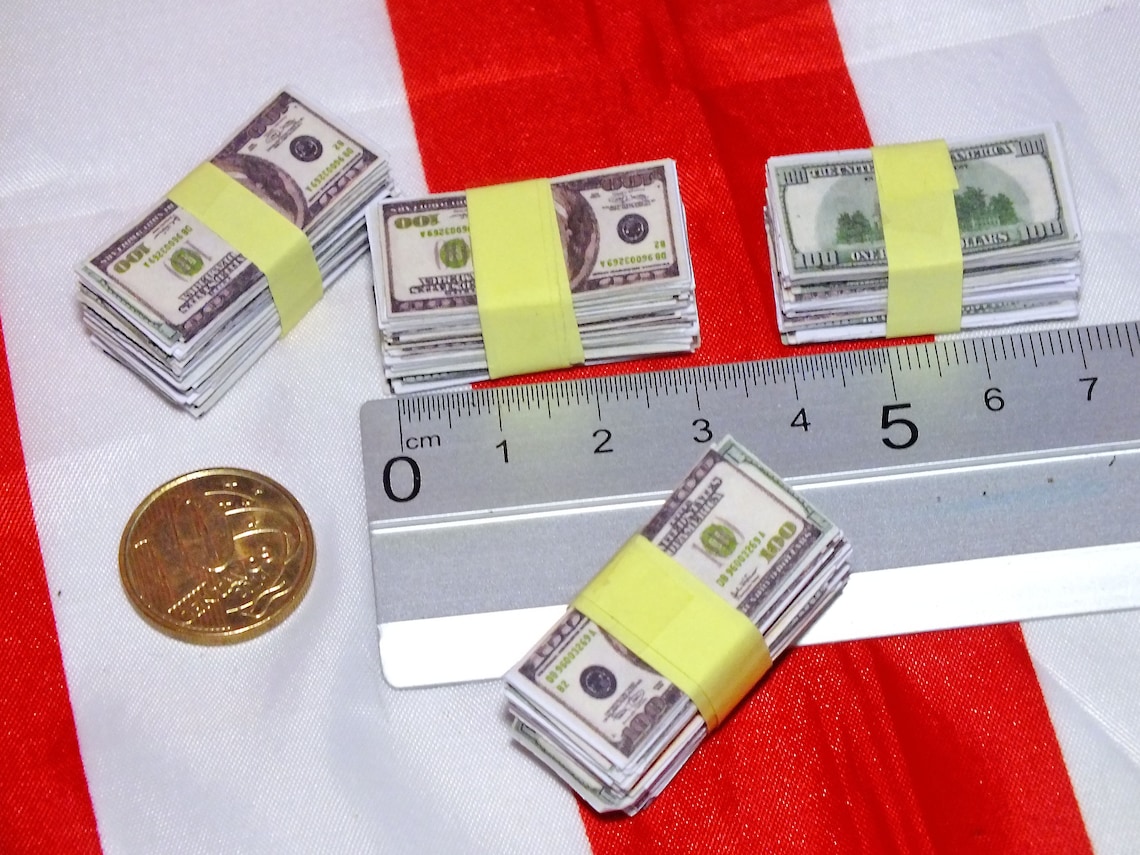 Lot of 100 Miniature 100 Dollar Bills and Dioramas. - Etsy UK