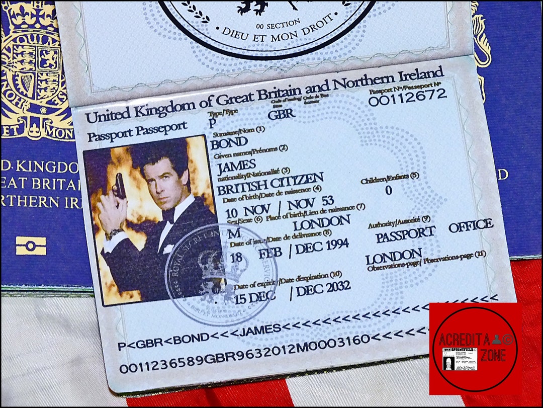 James Bond / Pierce Brossnan or Sean Connery Passport BOND Notebook - Etsy