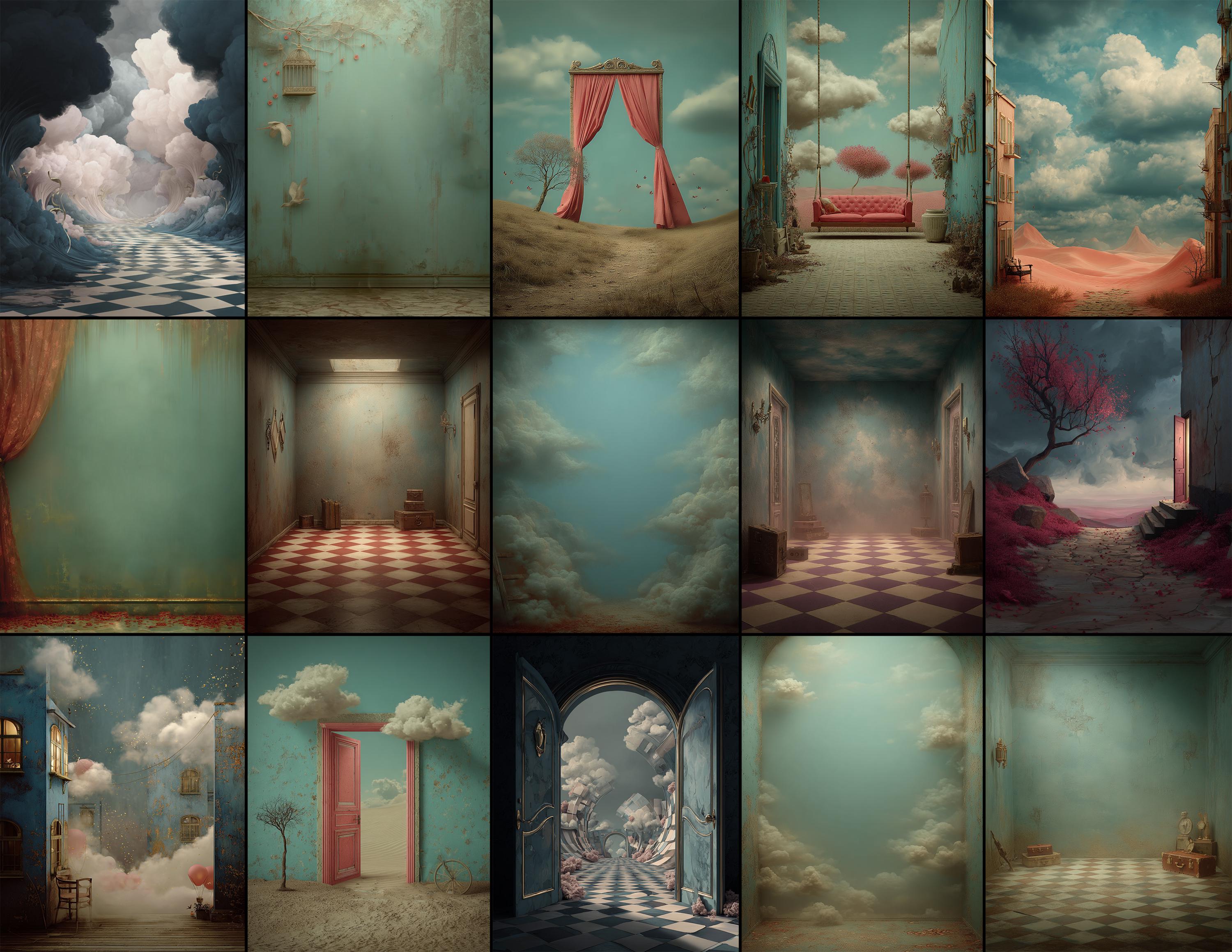 Dream Escape Characters, 80 Clipart Bundle + 20 Backgrounds, for Cards ...