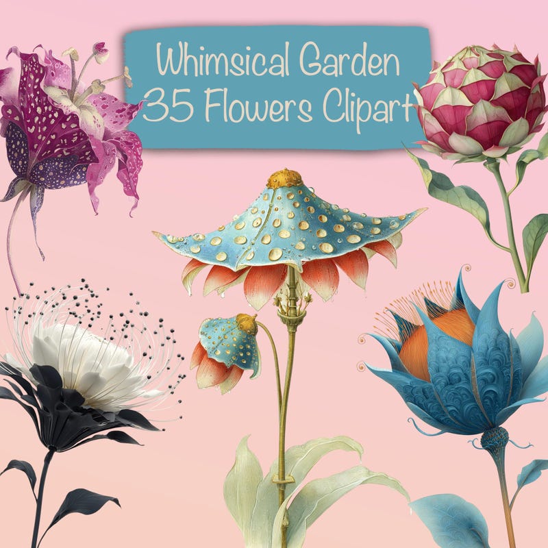 Whimsical Flower Art - Etsy