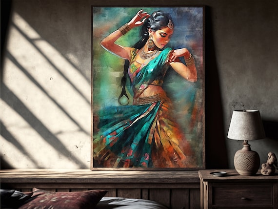 Indian Woman Painting Abstract
