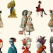 Set of 40 Peculiar Quirky People Portraits Clipart Part 2, Cards, Junk ...