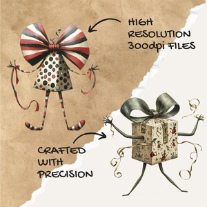 40 Surreal Whimsical Vintage Christmas Presents Characters + 10 ...