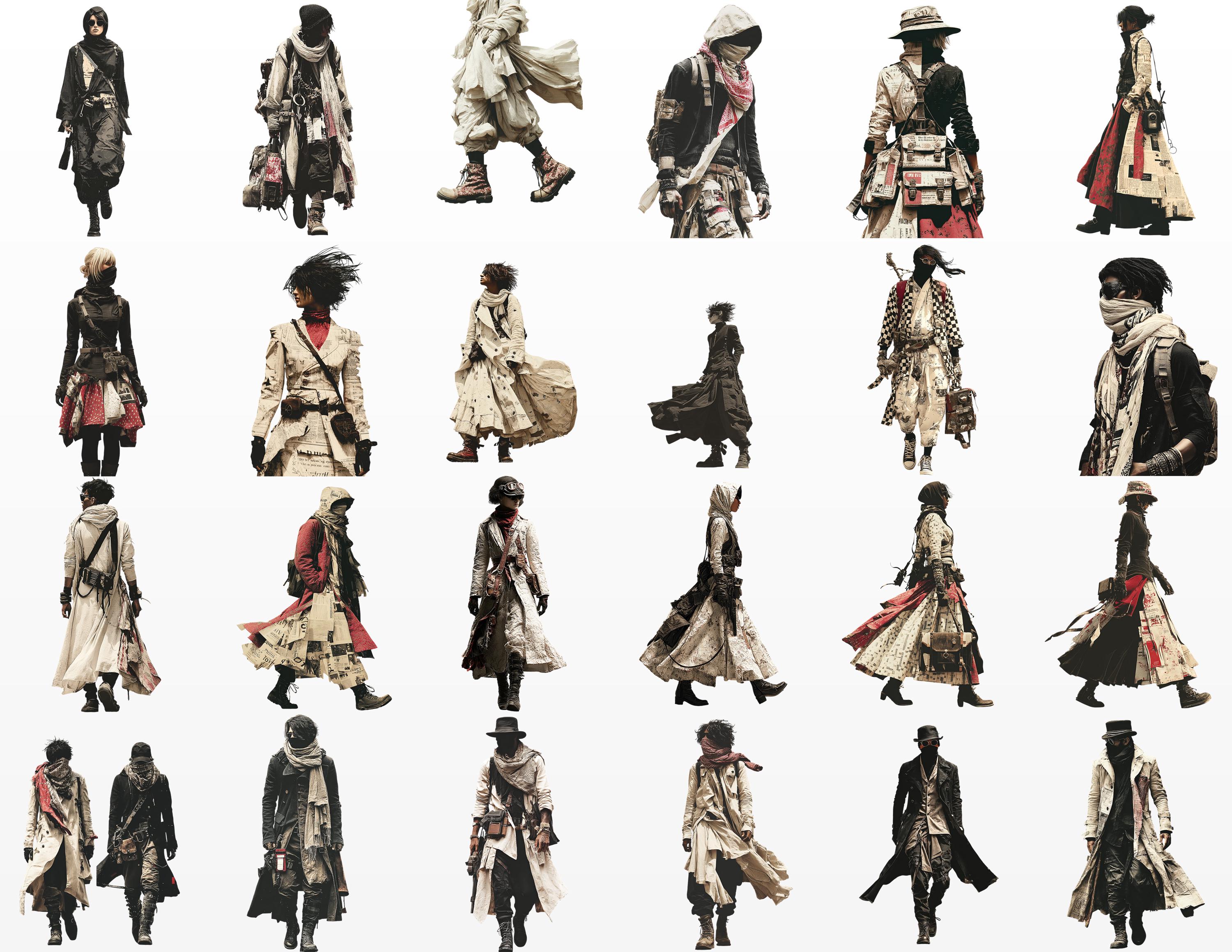 Nowhere Travelers Characters, 60 Clipart Bundle + 15 Backgrounds, for ...