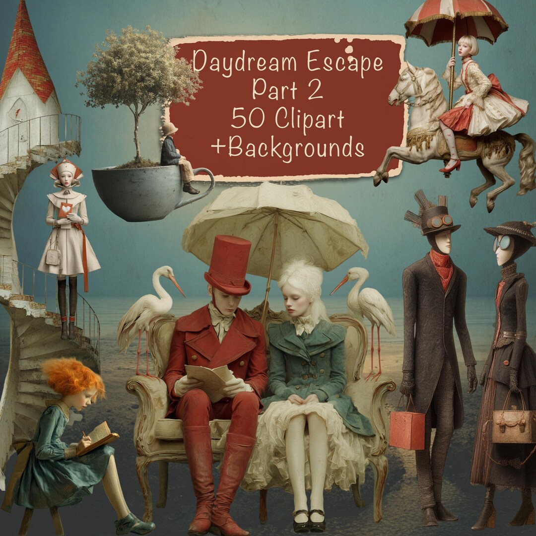 Daydream Escape Characters Part 2 : 50 Clipart PNG + 15 Backgrounds ...