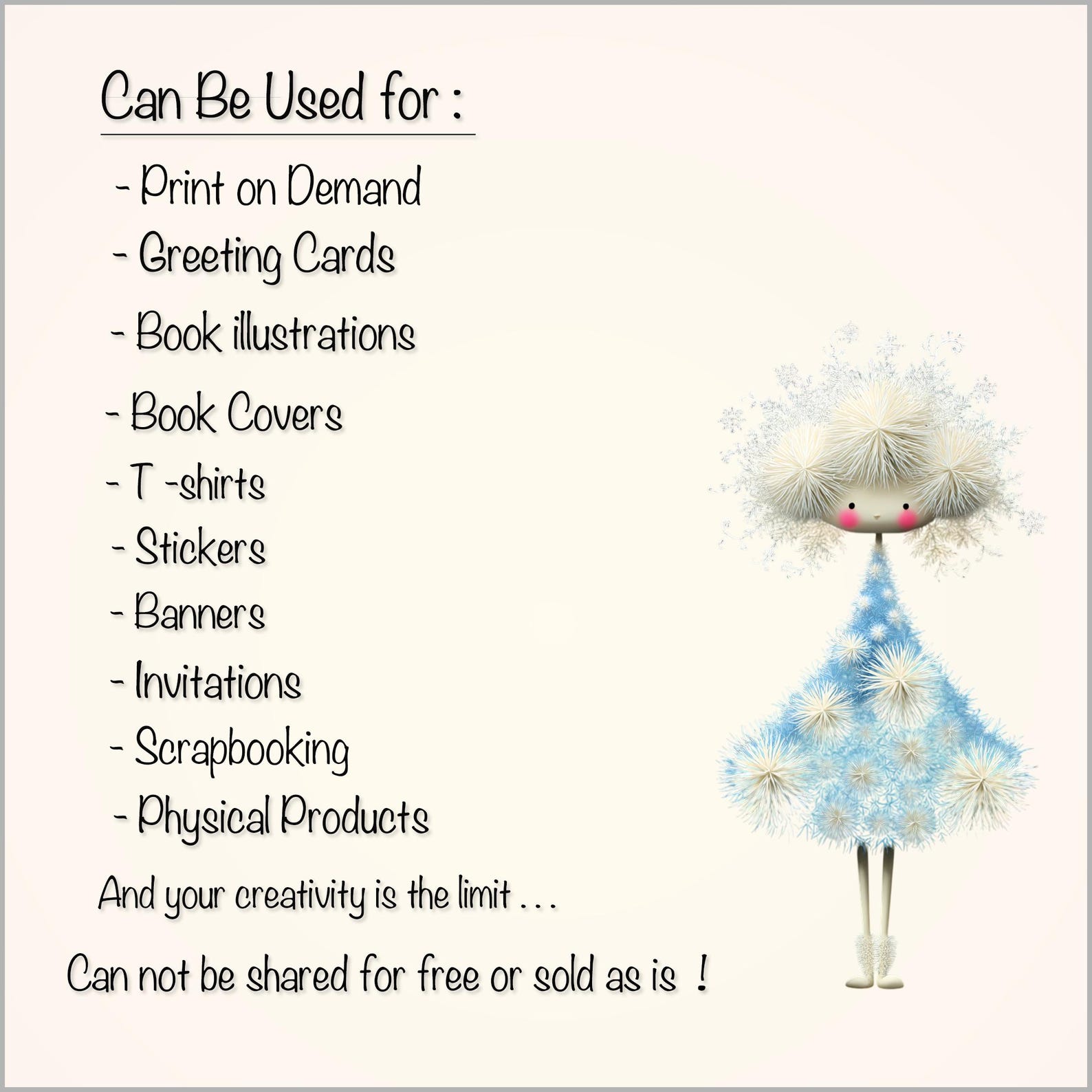 Whimsical Snowflakes Characters, 45 Clipart Bundle + 15 Backgrounds ...