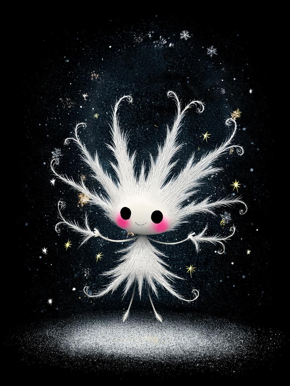Whimsical Snowflakes Characters, 45 Clipart Bundle + 15 Backgrounds ...