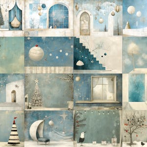 50 Whimsical Christmas Digital Backgrounds Paper Pack, DIY Projects ...