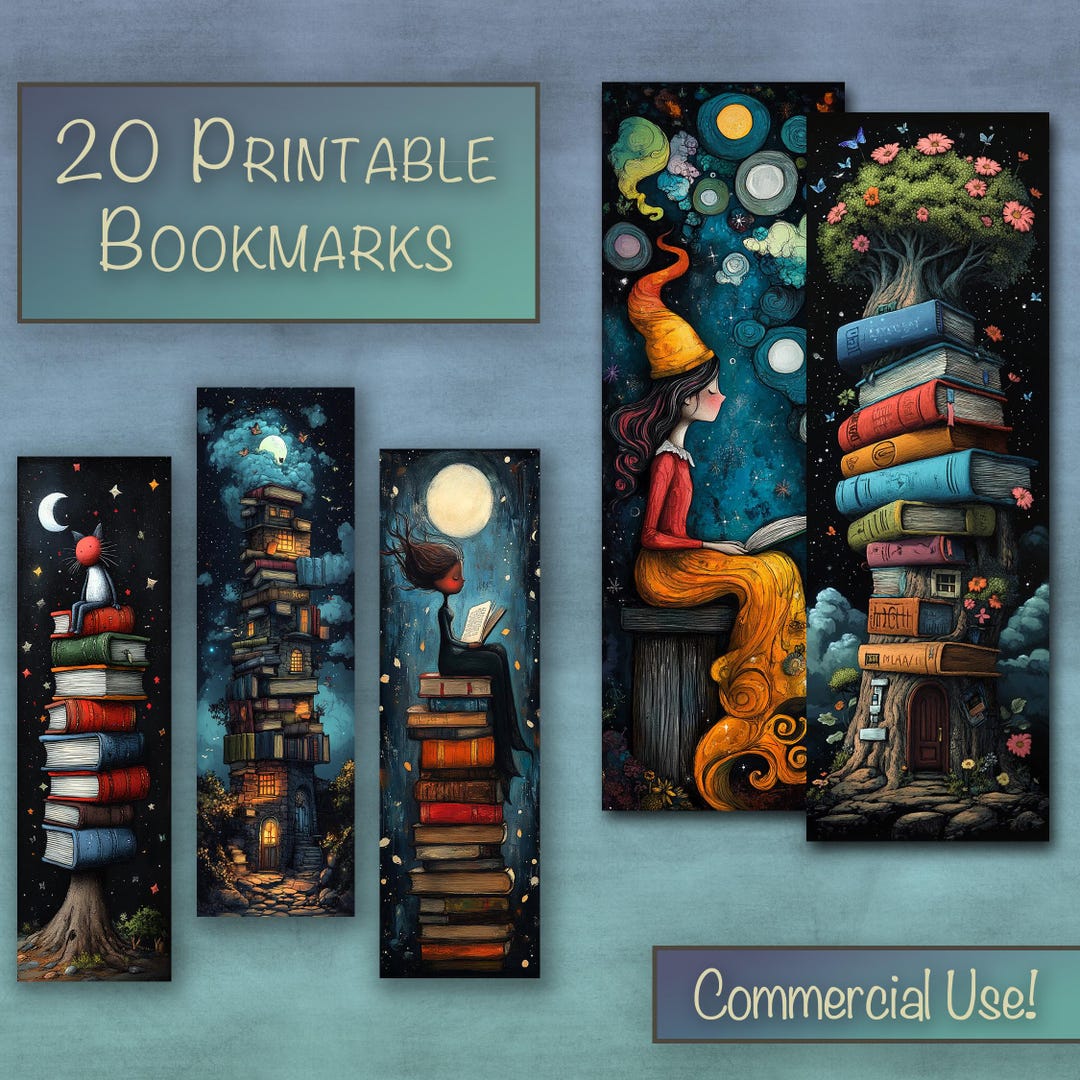 20 Whimsical Surreal Books Printable Bookmark Designs + Printable ...