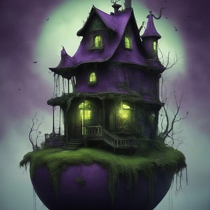 Set of 20 Whimsical Spooky Halloween Haunted Houses, Digital Papers ...