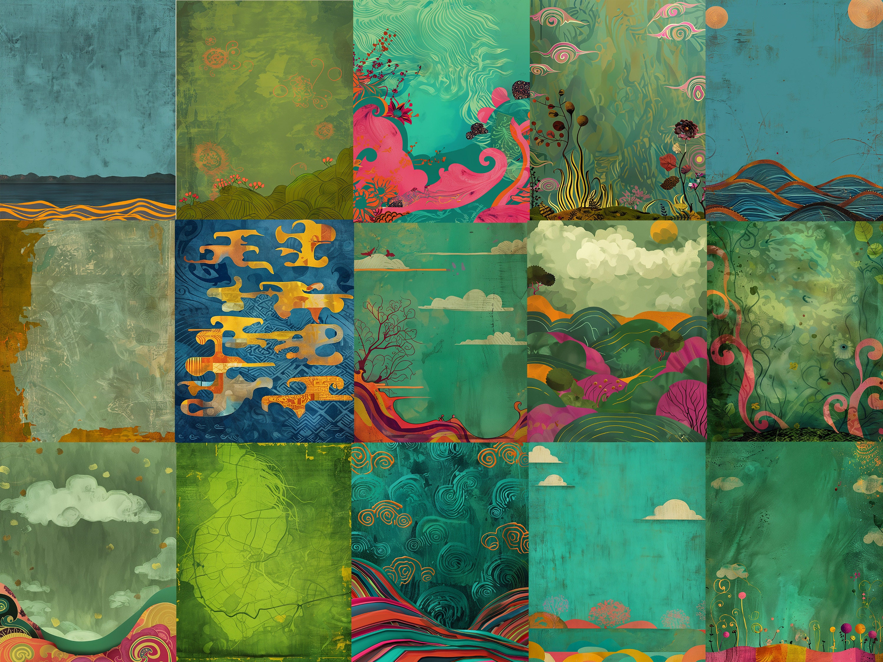 Set of 40 Peculiar Quirky Autumn People Clipart + 15 Backgrounds, for ...