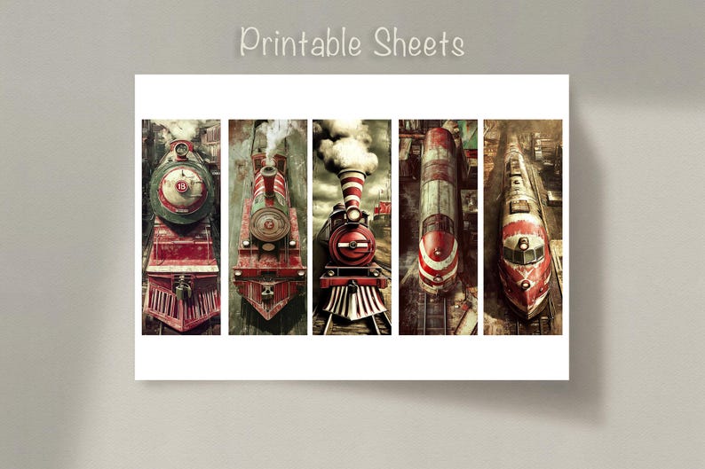 15 Unique Trains Printable Bookmark Designs + Printable Sheets ...