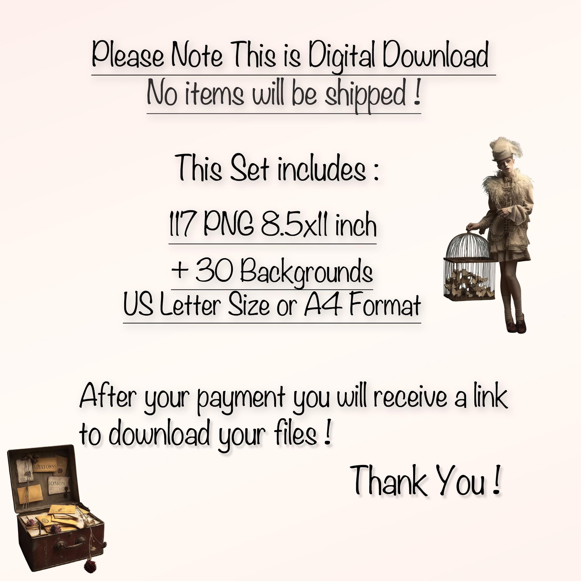 Whispering Dream Bazaar Clipart, 117 Clipart + 30 Backgrounds, DIY Card ...