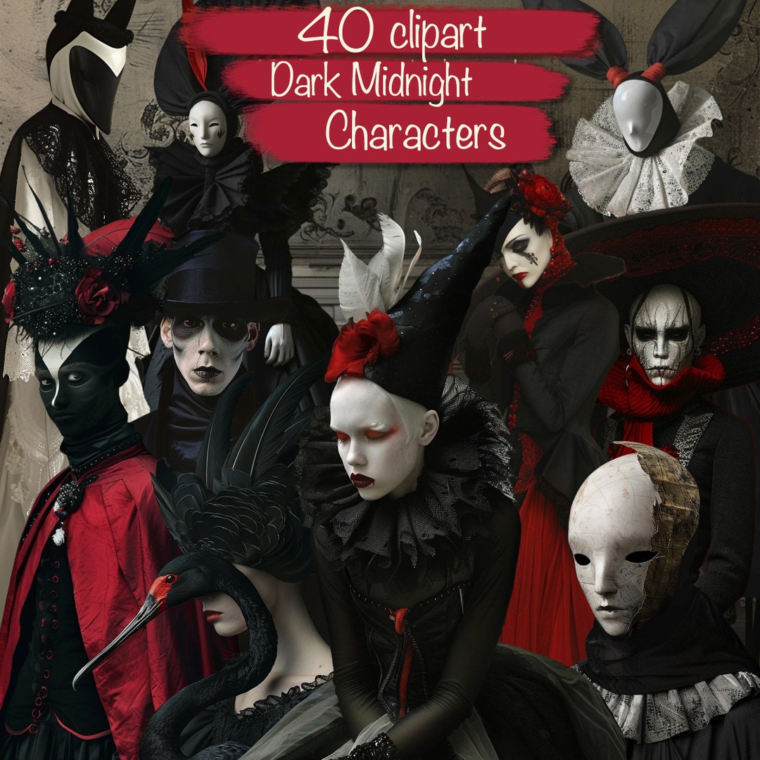 Dark Surreal Mysterious Midnight Characters 40 Clipart Png ...