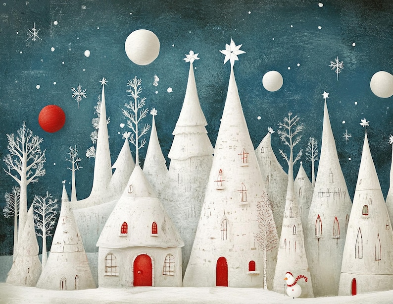 40 Printable Whimsical Winter Christmas Digital Papers - for Crafts ...