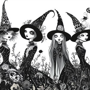 45 Halloween Graphic Black and White Digital Papers for Your Spooky ...