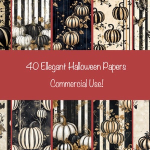 40 Ellegant Halloween Digital Papers Backgrounds, Paper Pack, Digital ...