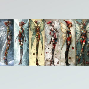 20 Unique Winter Christmas Fairies Printable Bookmark Designs ...