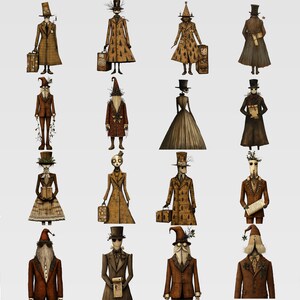 60 Odd Festive Vintage Christmas Characters + 15 Backgrounds, Scrapbook ...