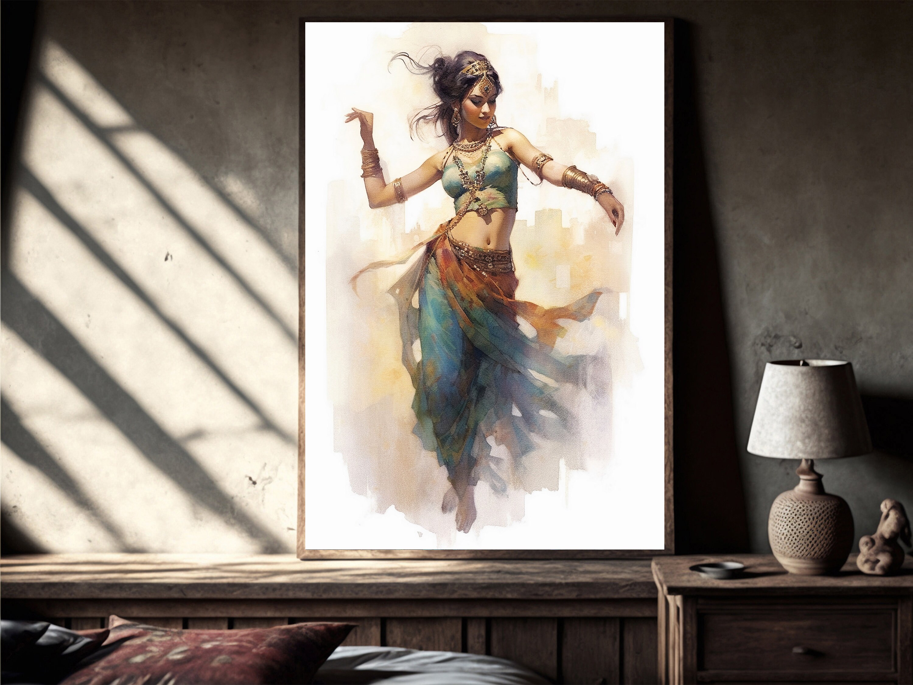 Indian Wall Art Beautiful Indian Woman Folk Dance Painting - Etsy