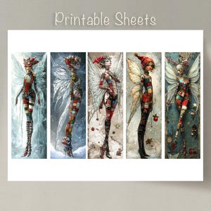 20 Unique Winter Christmas Fairies Printable Bookmark Designs ...