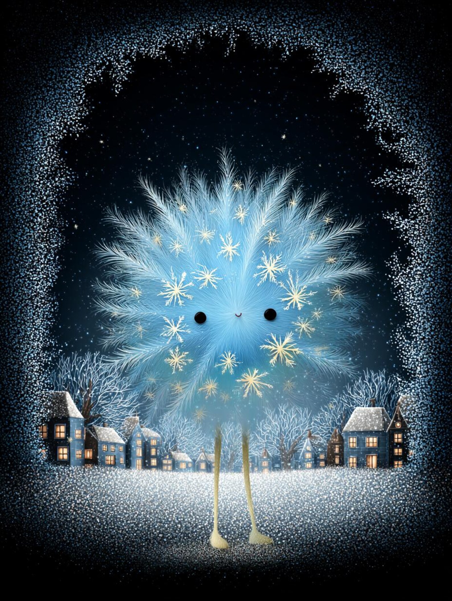 Whimsical Snowflakes Characters, 45 Clipart Bundle + 15 Backgrounds ...