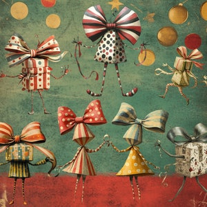 40 Surreal Whimsical Vintage Christmas Presents Characters + 10 ...