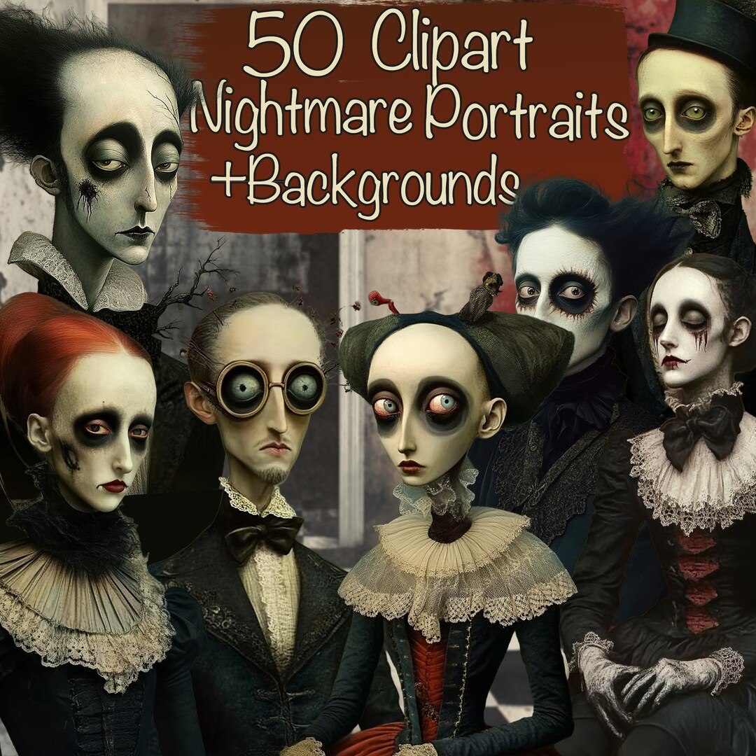 50 Surreal Nightmare Creepy Halloween Portraits + 20 Backgrounds - for ...