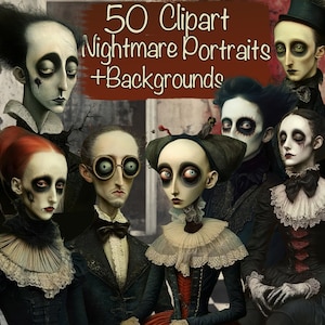 50 Surreal Nightmare Creepy Halloween Portraits + 20 Backgrounds - for ...