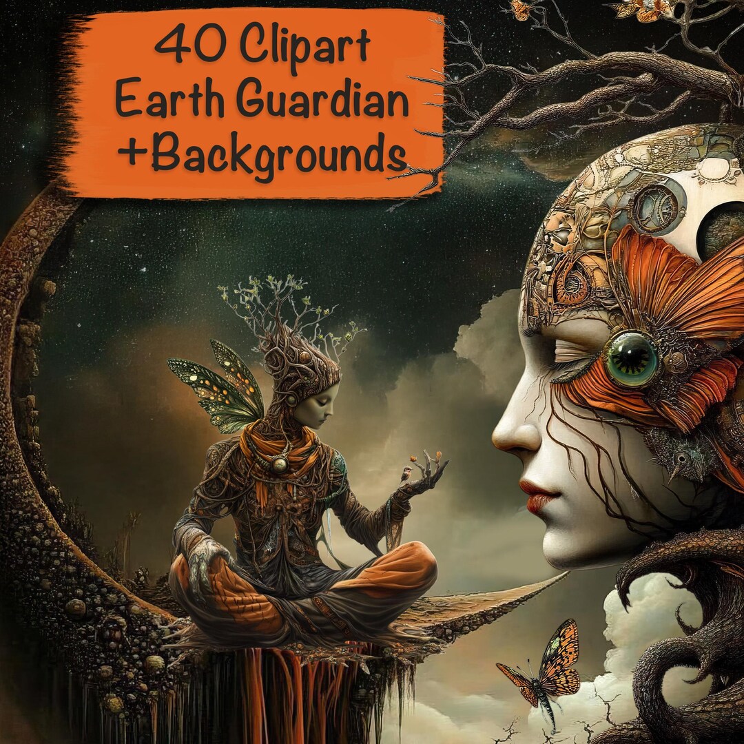 40 PNG Earth Guardian Characters Clipart Bundle + 15 Backgrounds, DIY ...