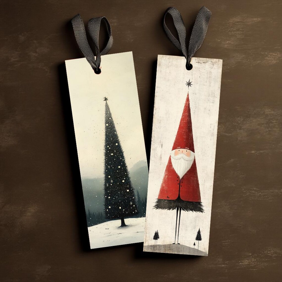 20 Unique Whimsical Christmas Minimal Printable Bookmark Designs ...