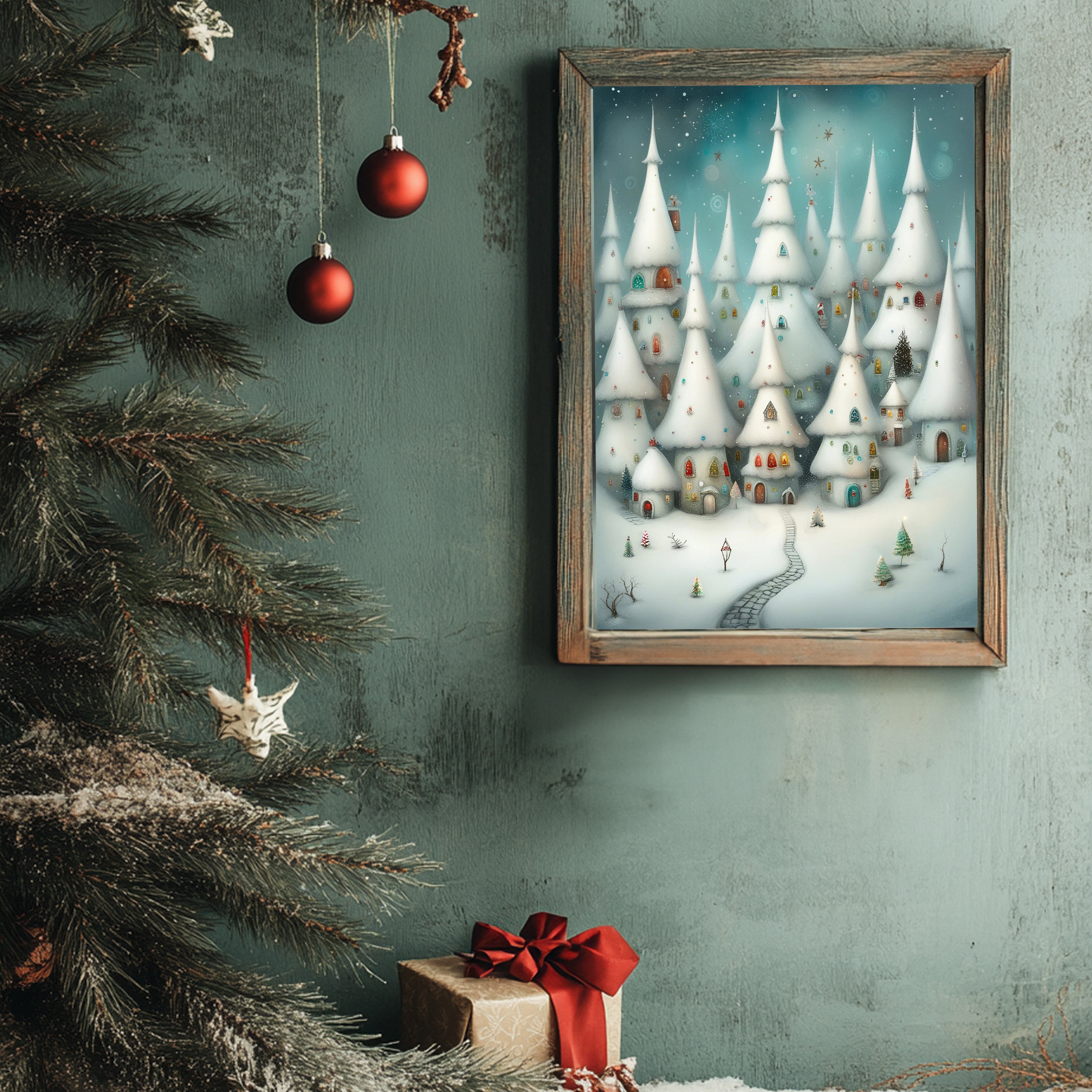 35 Whimsical Surreal Christmas Digital Papers Bundle, Christmas ...