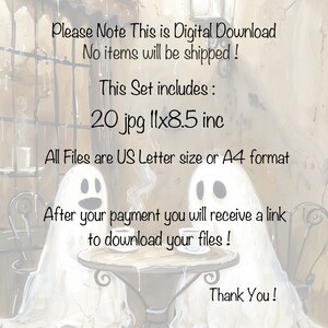 Halloween Ghosts Printable Paper Bundle - 20 Whimsical and Quirky ...