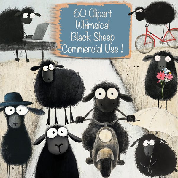 Printable Black Sheep - Etsy UK