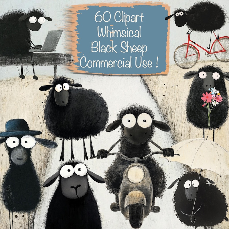 Printable Black Sheep - Etsy UK