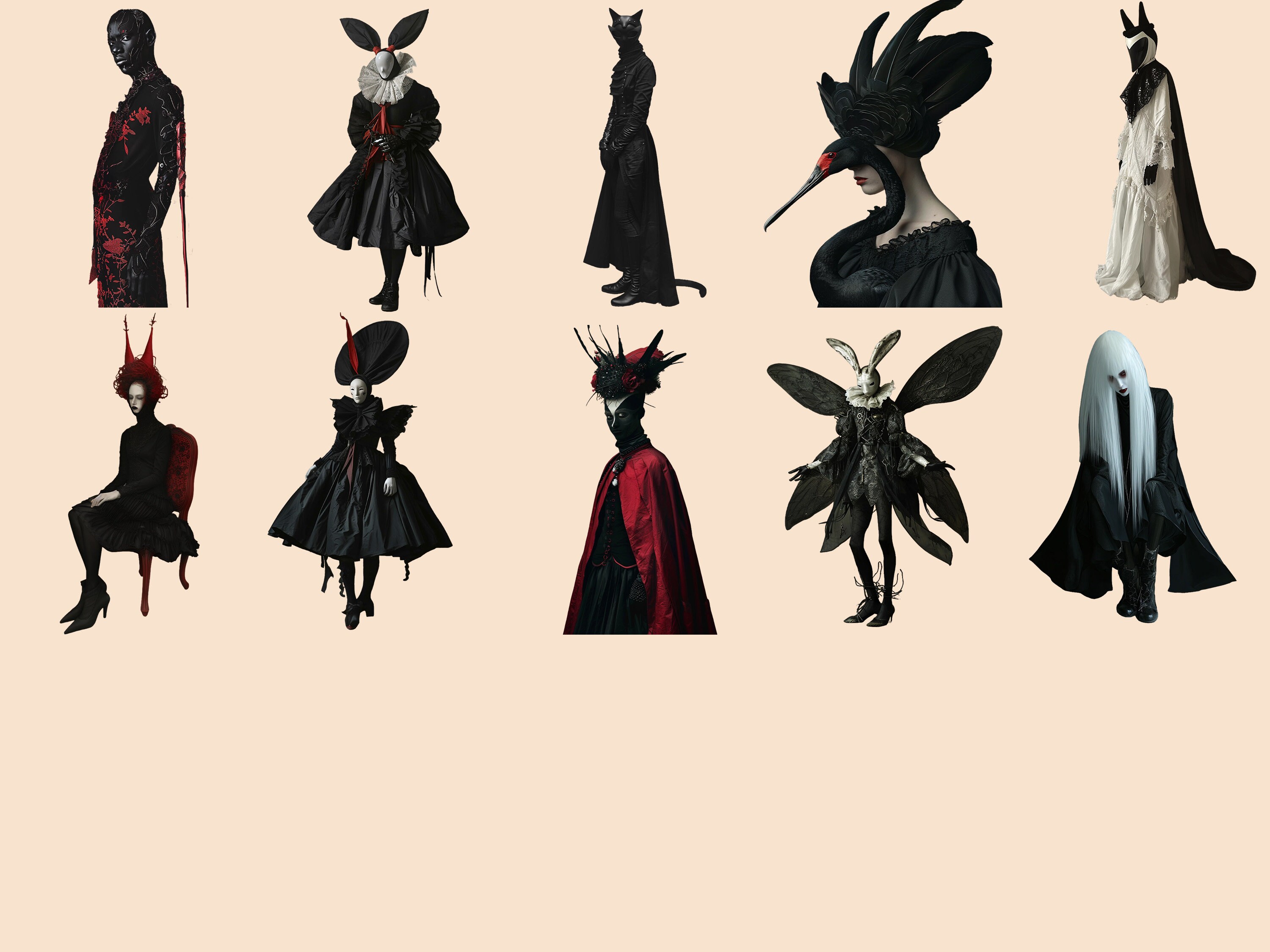 Dark Surreal Mysterious Midnight Characters 40 Clipart Png ...