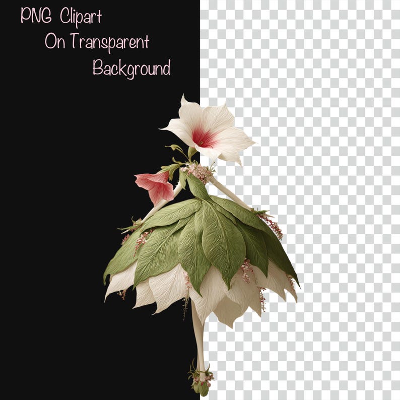 Dancing Spring Flowers 40 Clipart PNG + 15 Backgrounds - DIY Cards ...