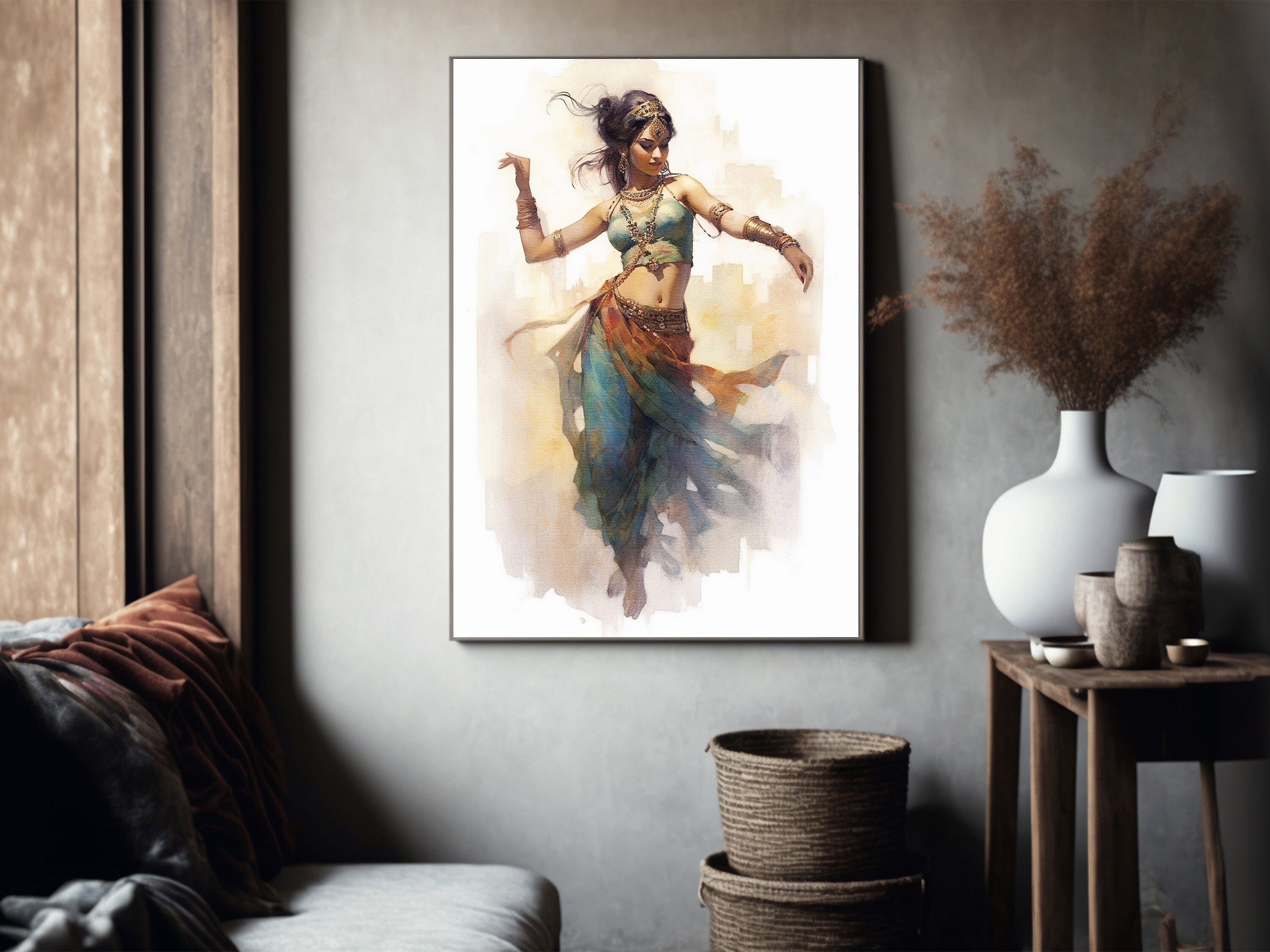 Indian Wall Art Beautiful Indian Woman Folk Dance Painting - Etsy