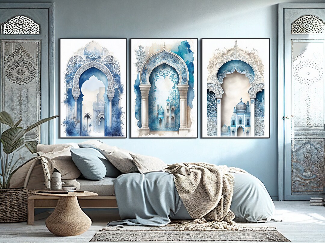 Set of 3 Moroccan Style Art Illustrations Original Unique - Etsy