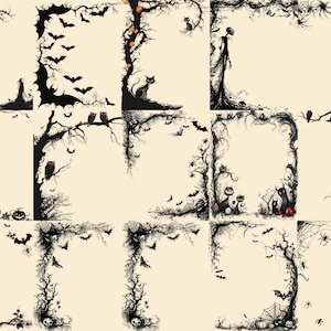 45 Png Halloween Borders and Frames Bundle for Your Spooky Projects ...